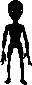 Alien silhouette - Free Vector Silhouettes | Creazilla