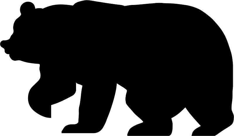 Oso de señal de advertencia de grandes animales salvajes cerca ...