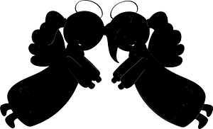 Two Angels - Free vector silhouettes on creazilla.com