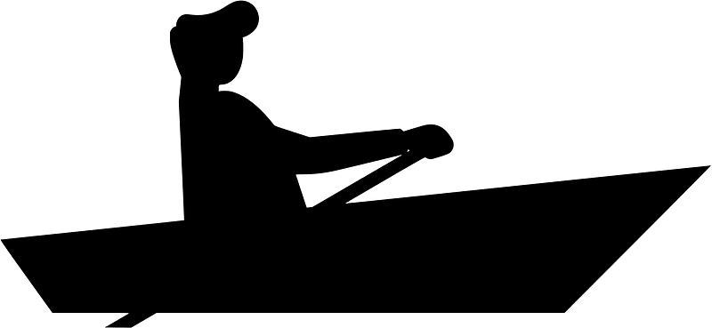 Man in boat - Free vector silhouettes on creazilla.com