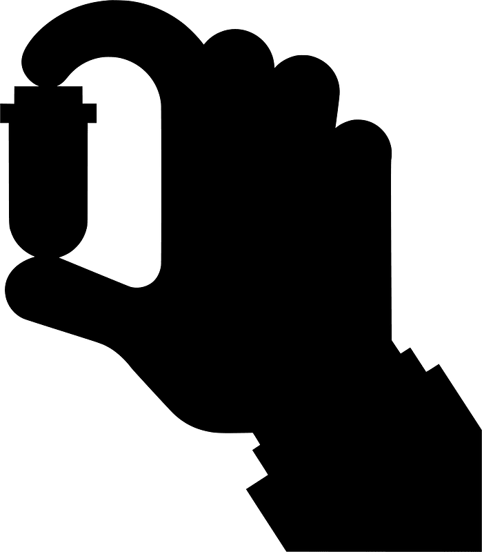 Hand holding a test tube - Free vector silhouettes on creazilla.com