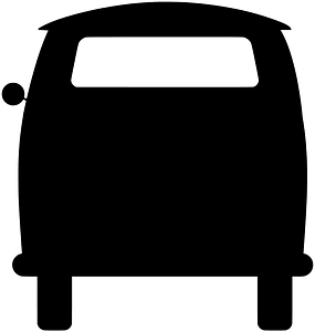 VW T1 1963 Rear view - Free vector silhouettes on creazilla.com