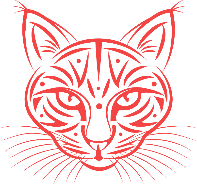 Cat Head Silhouette Art