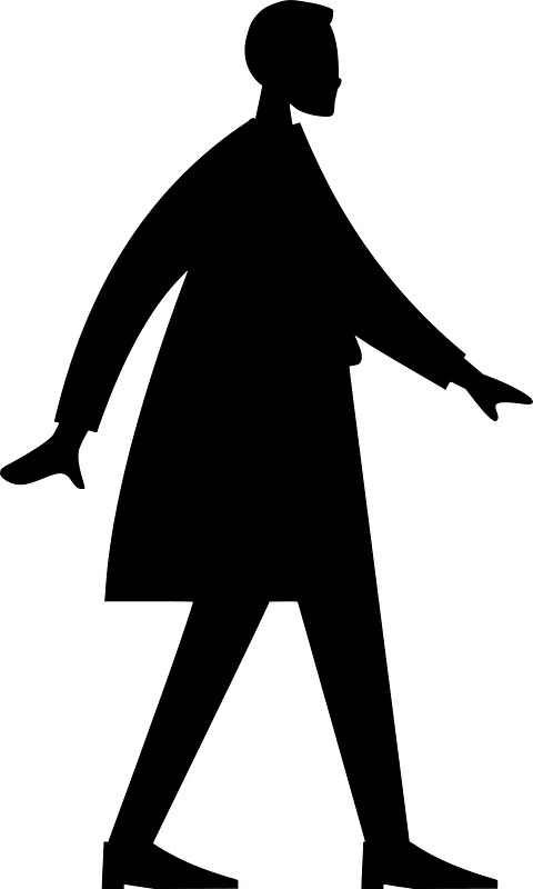 Doctor in a Lab Coat Walking - Free vector silhouettes on creazilla.com