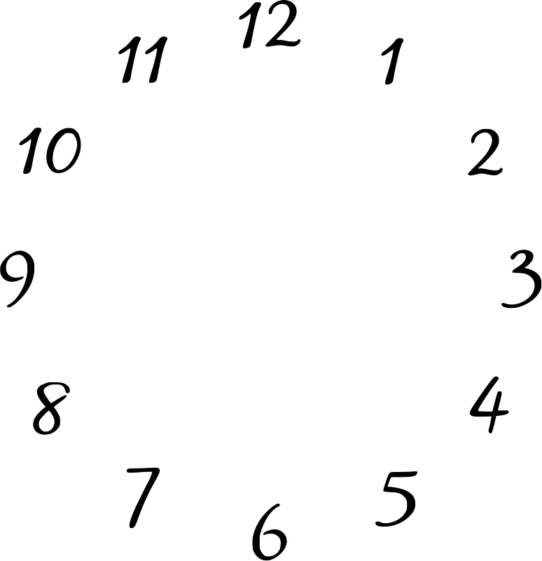 Clock digits - Free vector silhouettes on creazilla.com