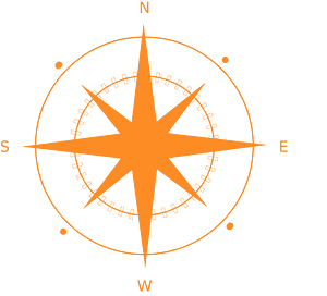 Compass rose silhouette - Free Vector Silhouettes | Creazilla