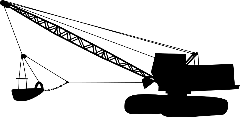 Dragline excavator - Free vector silhouettes on creazilla.com