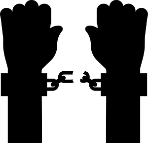 Hands in shackles - Free vector silhouettes on creazilla.com