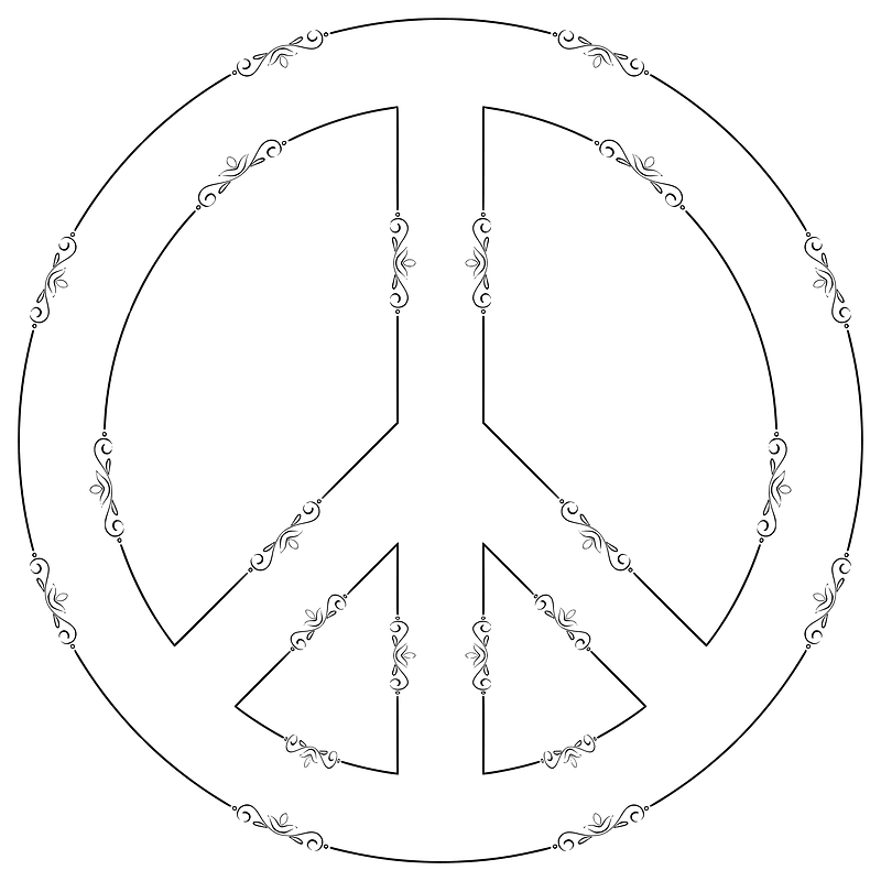 Elegant Flourish Frame Peace Sign - Free vector silhouettes on ...