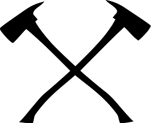 Fire Axes Crossed - Free vector silhouettes on creazilla.com