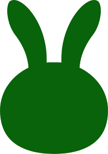 Easter bunny face silhouette - Free Vector Silhouettes | Creazilla