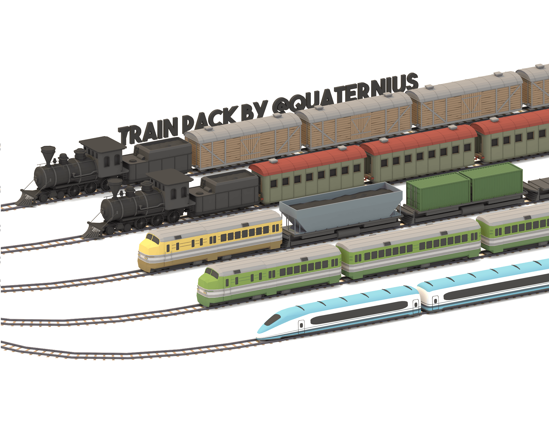 Train Pack - Free 3d model on creazilla.com