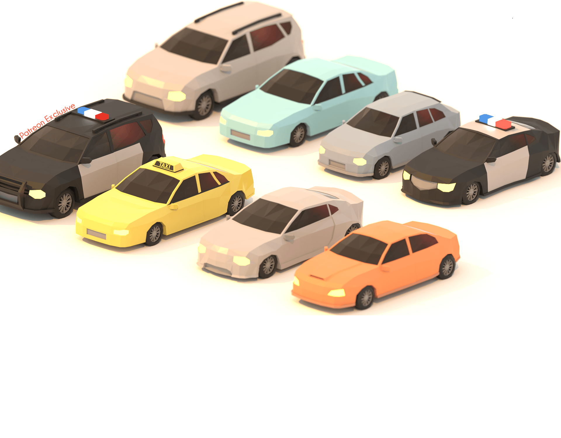 Car Pack - Free 3d model on creazilla.com