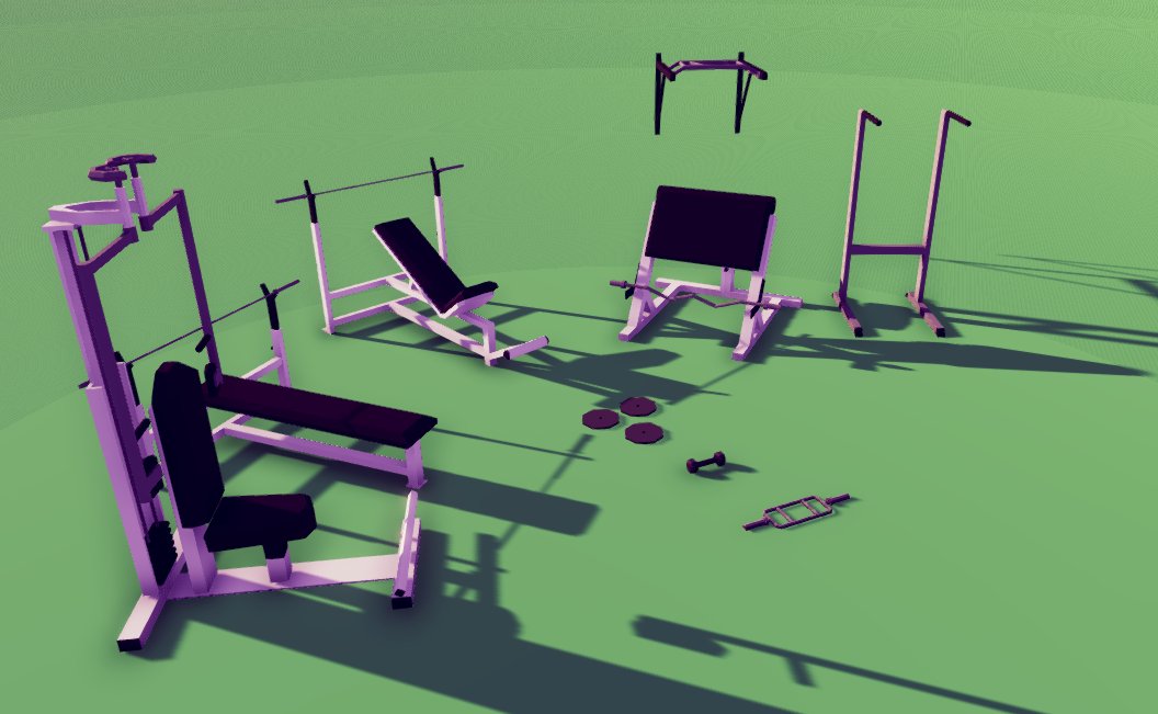 Low Poly Gym Pack - Free 3d model on creazilla.com