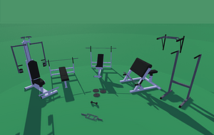 Low Poly Gym Pack - Free 3d model on creazilla.com