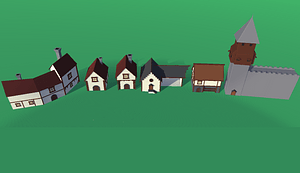 Low Poly Medieval Buildings - Free 3d model on creazilla.com
