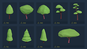 Low poly tree pack - Free 3d model on creazilla.com