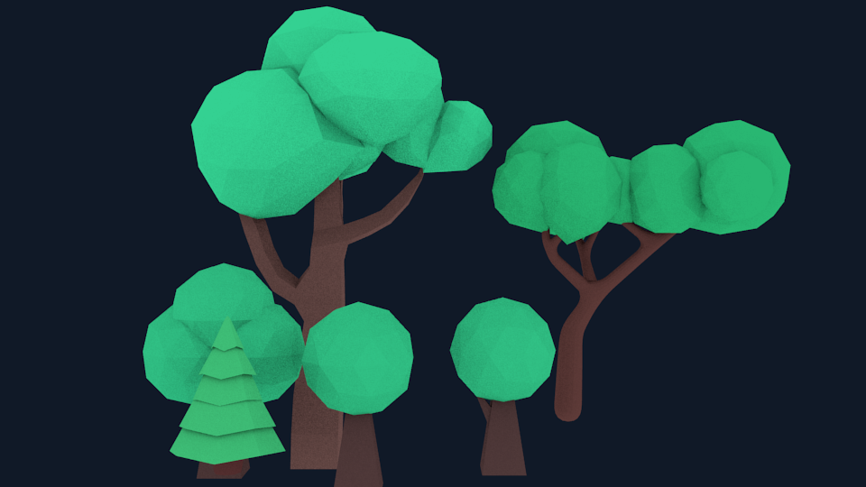 Low poly trees - Free 3d model on creazilla.com