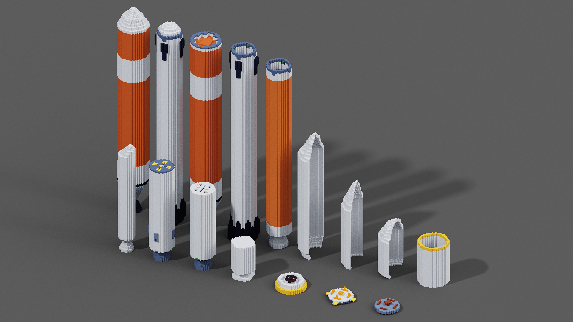 Space rockets collection - Free 3d model on creazilla.com