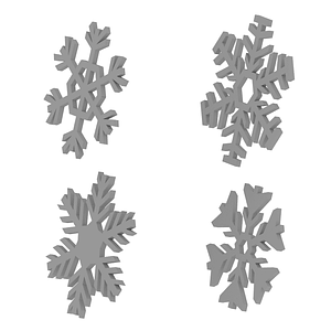 Set of Snowflakes - Free 3d model on creazilla.com