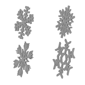 Set of Snowflakes - Free 3d model on creazilla.com