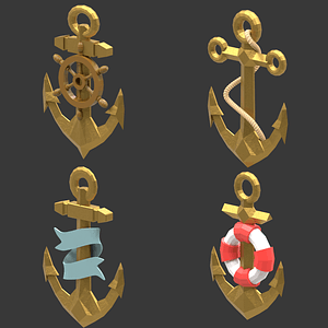 Set of Anchors - Free 3d model on creazilla.com