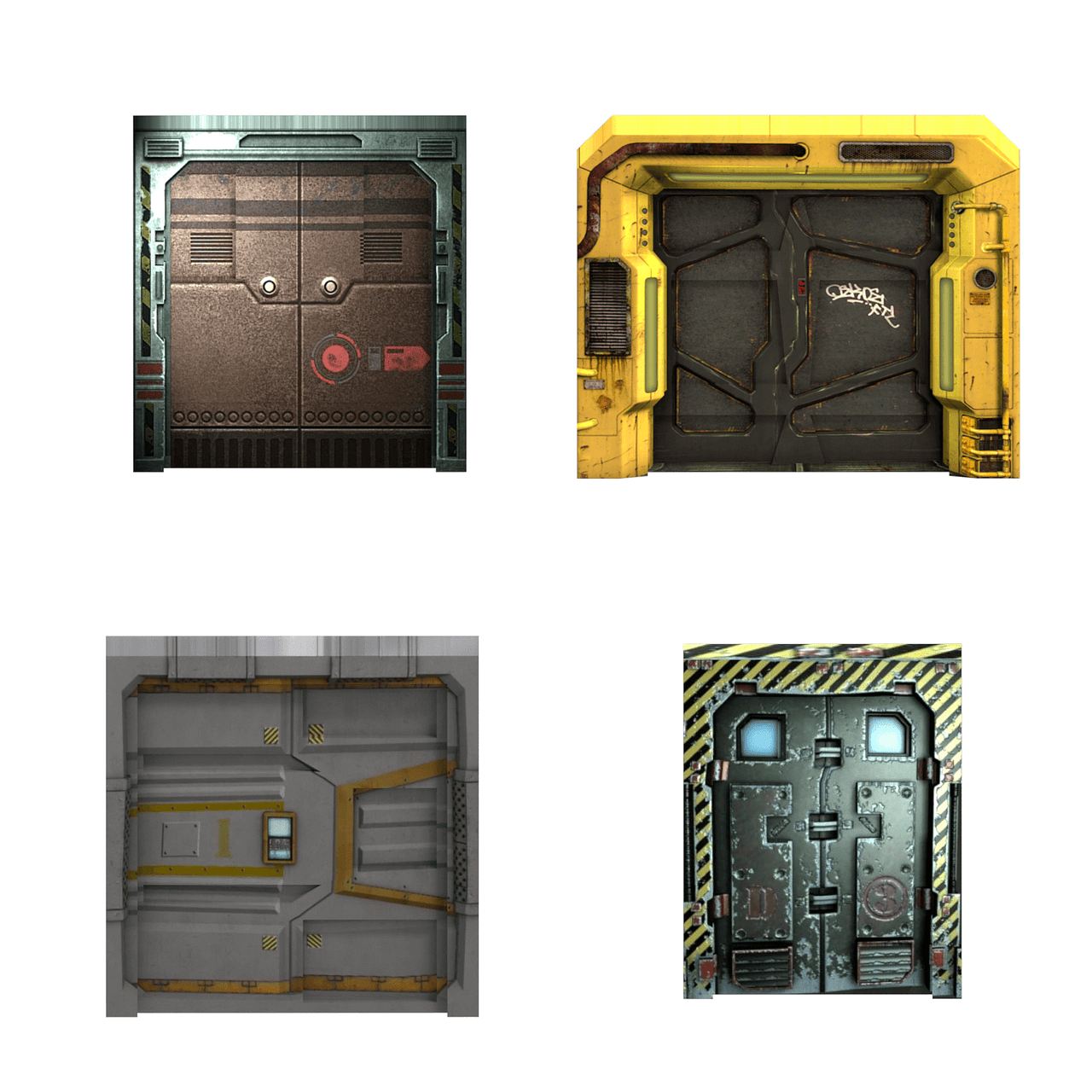 Set of Sci-Fi doors - Free 3d model on creazilla.com