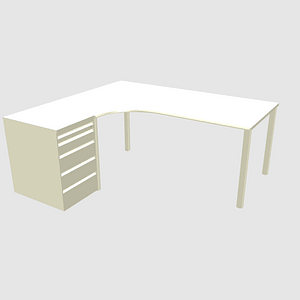 Set of desks - Free 3d model on creazilla.com