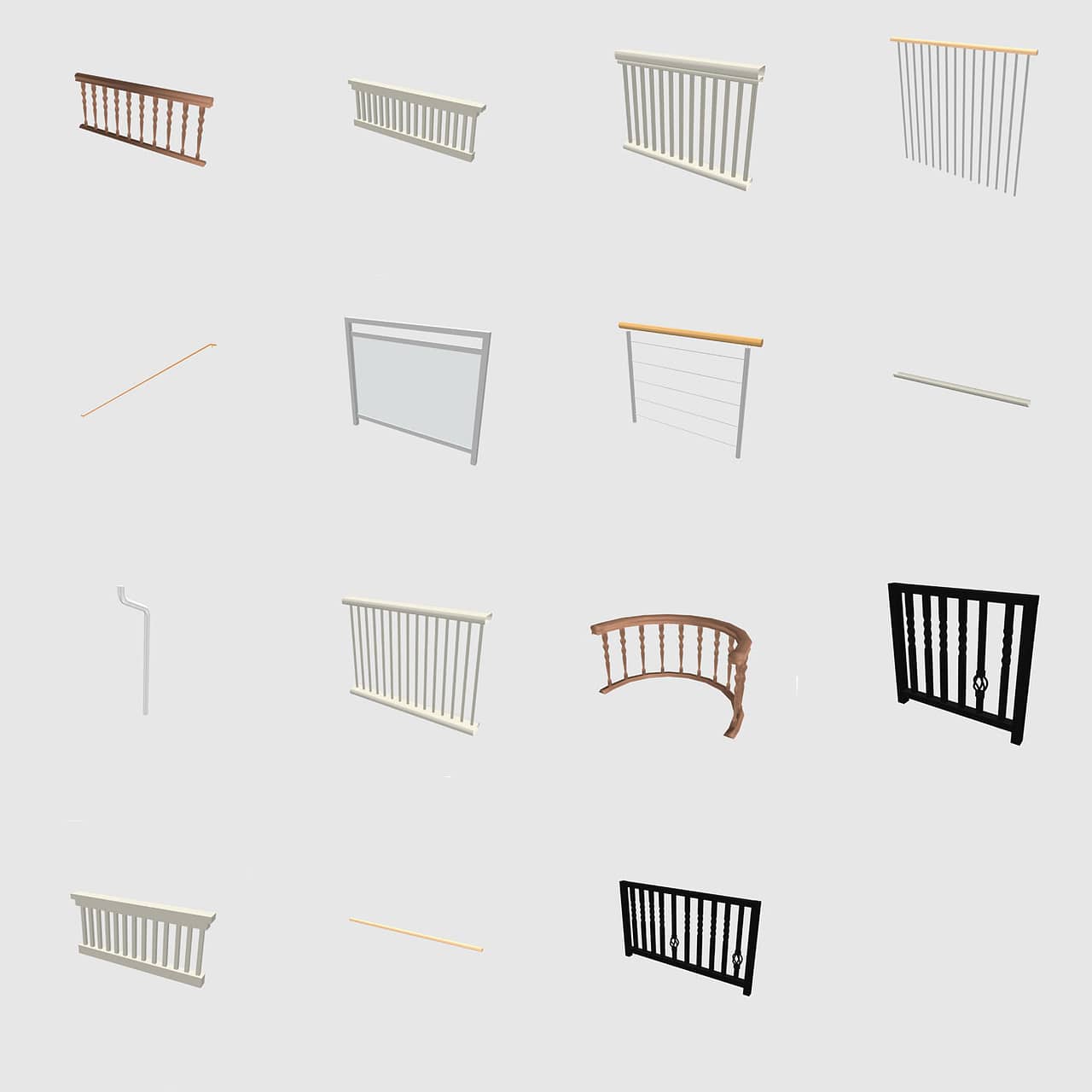 Set of railing - Free 3d model on creazilla.com