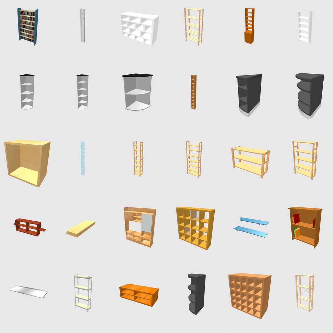 Set of shelves - Free 3d model on creazilla.com