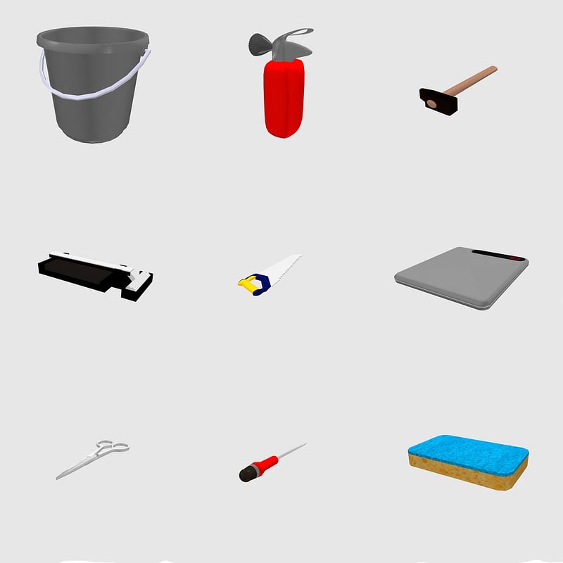 Set of tools - Free 3d model on creazilla.com