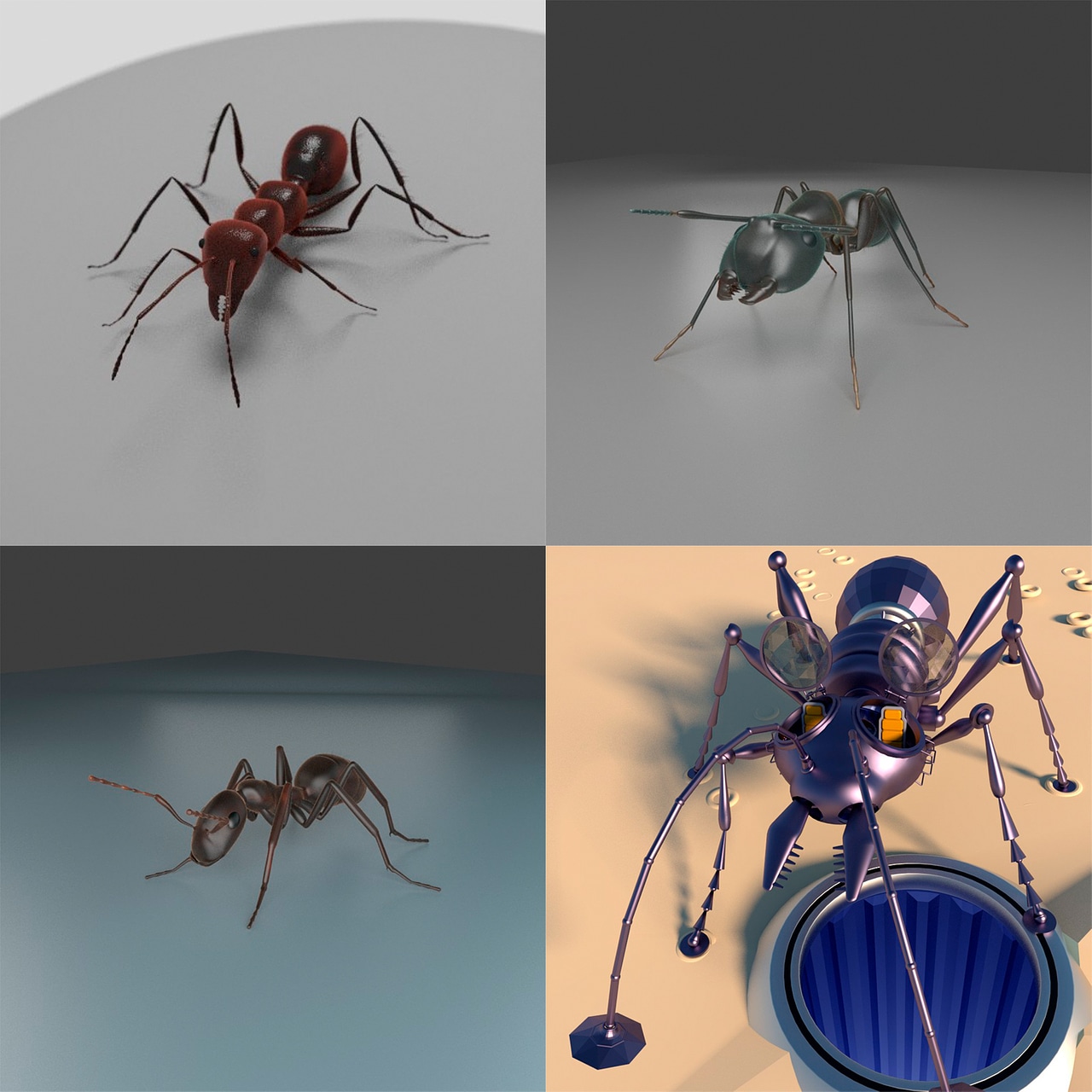 Ants Set - Free 3d model on creazilla.com