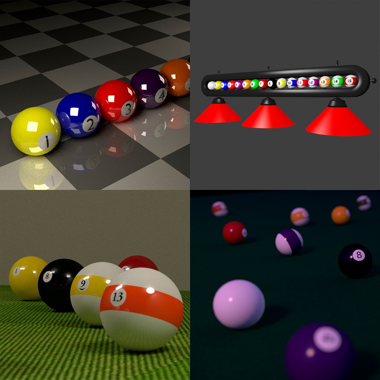 Billiard Balls Set - Free 3d model on creazilla.com