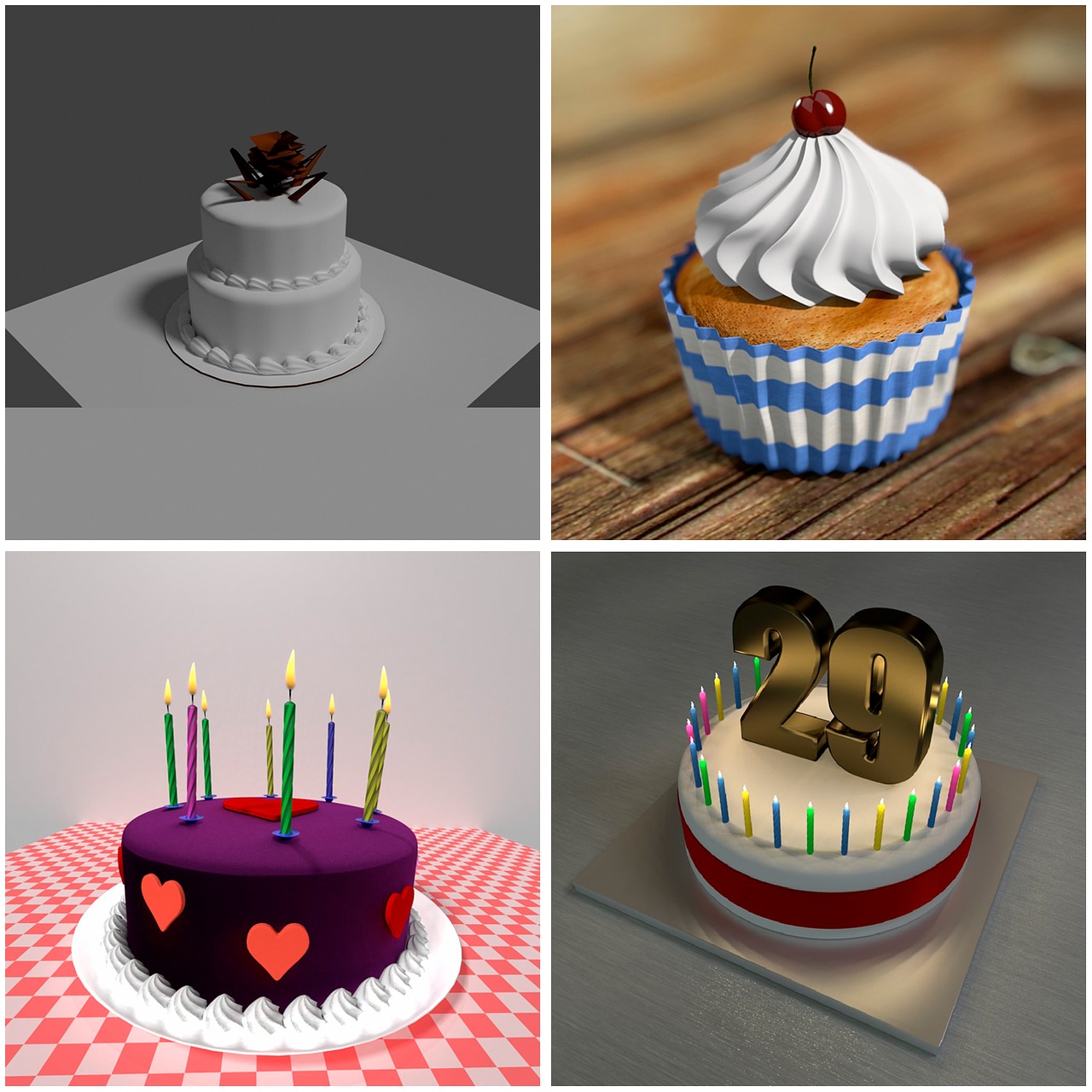 Cakes Set - Free 3d model on creazilla.com