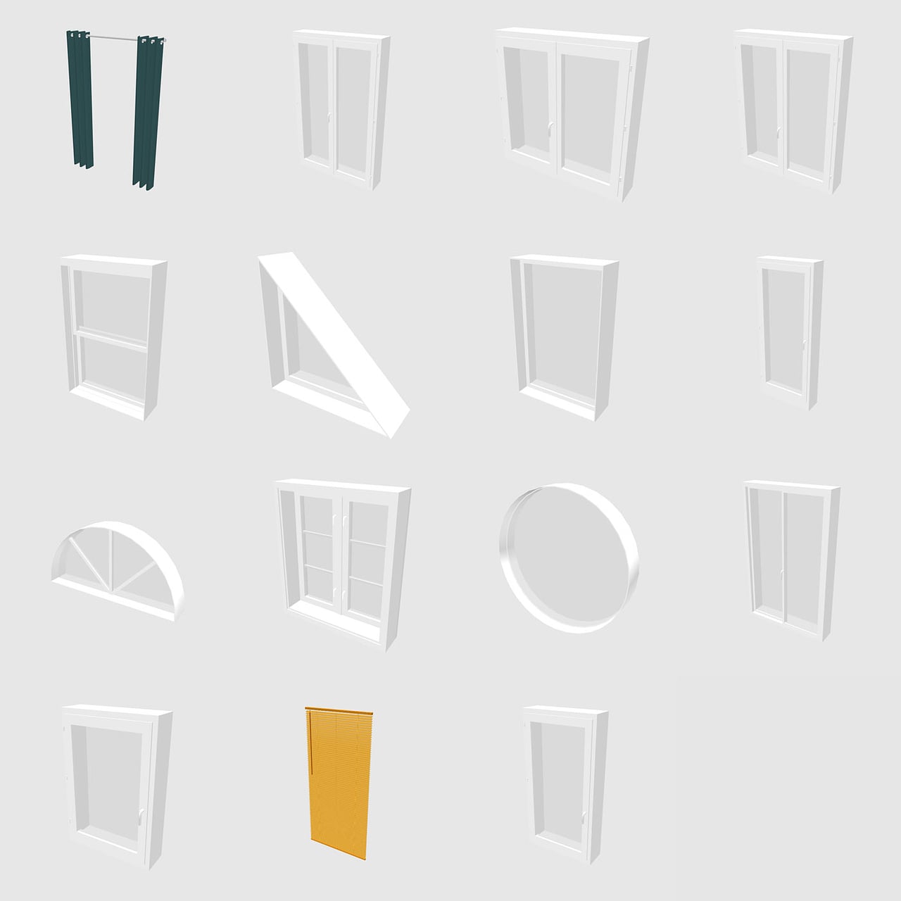 Set of Windows - Free 3d model on creazilla.com