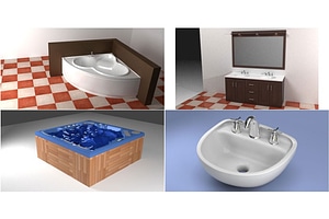 Bath Furniture Set - Free 3d model on creazilla.com