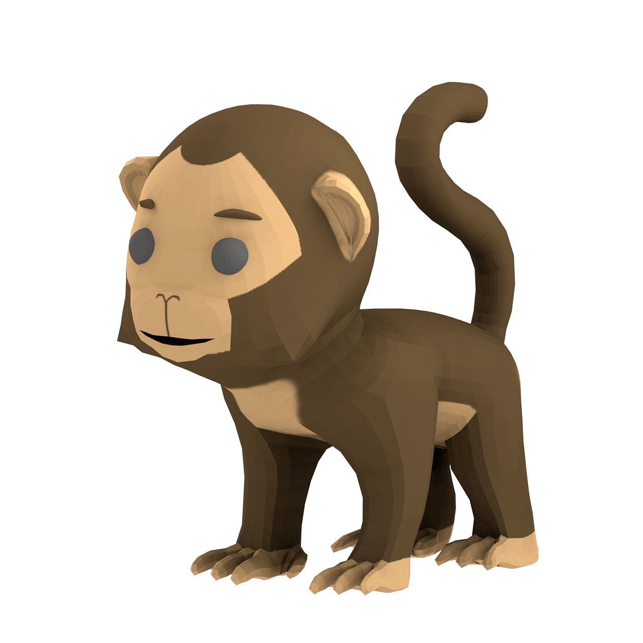 Cartoon Monkey - Free 3d model on creazilla.com