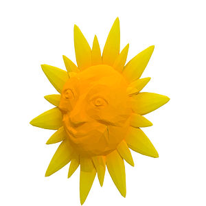 Set of Cartoon Sun - Free 3d model on creazilla.com