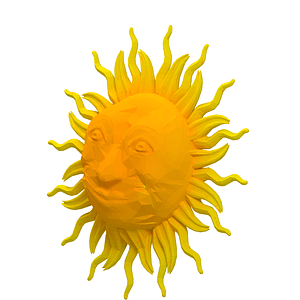 Set of Cartoon Sun - Free 3d model on creazilla.com