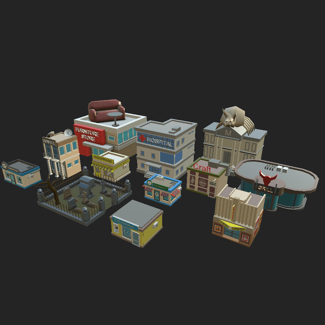 Pueblo modelo 3d