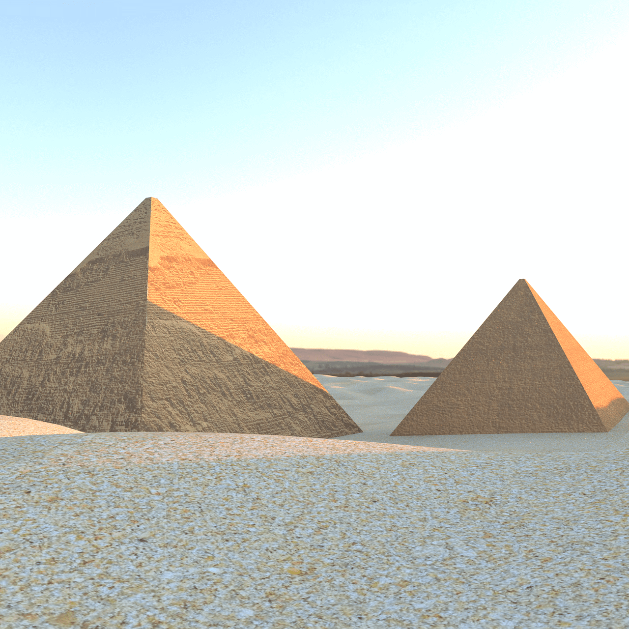 Egyptian Pyramids and Desert - Free 3d model on creazilla.com
