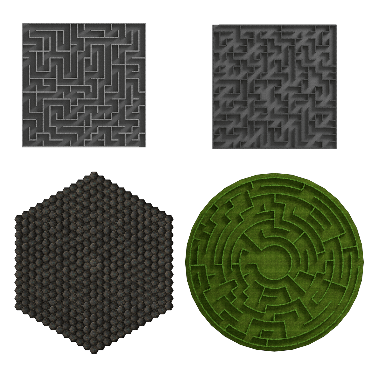 Set of Labyrinths and Mazes - Free 3d model on creazilla.com