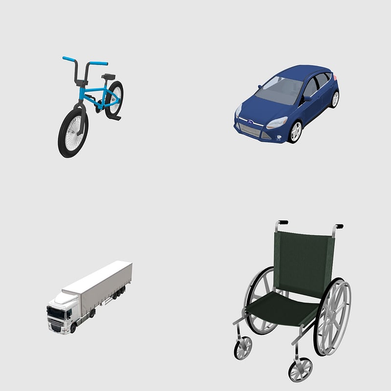 Set of Transport - Free 3d model on creazilla.com