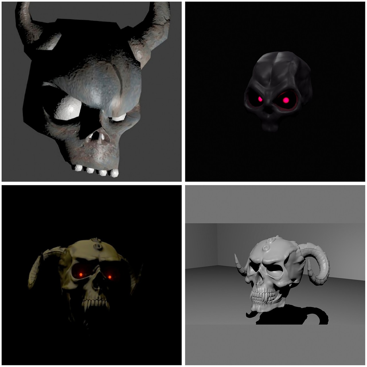 Evil Skulls Set 3d model