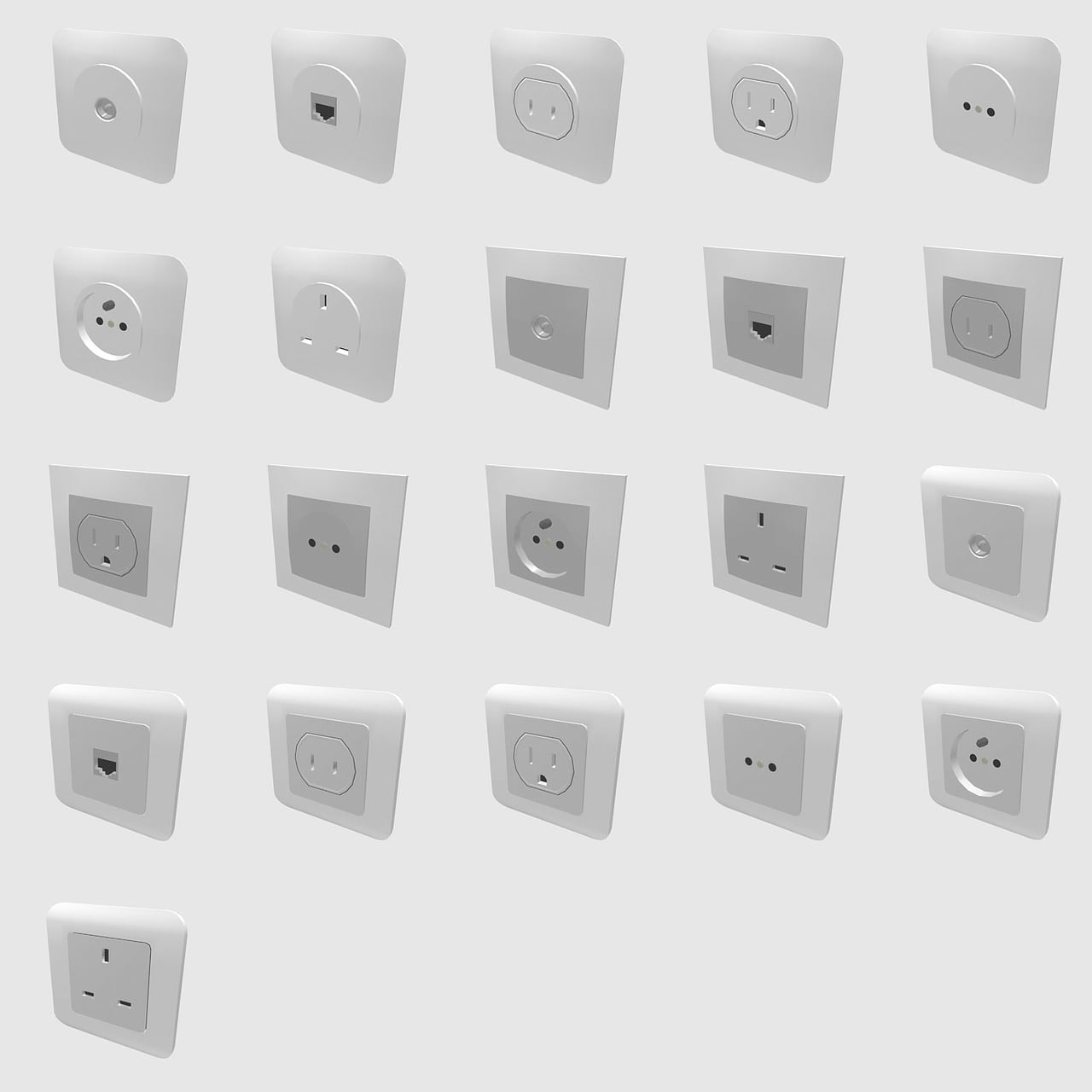 Set of Plugs - Free 3d model on creazilla.com