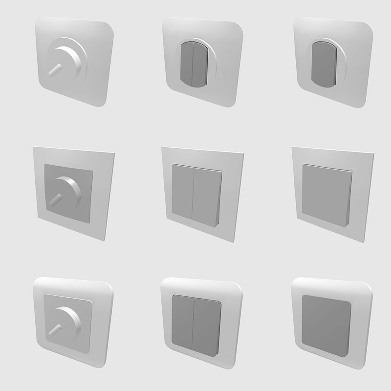 Set of Switches - Free 3d model on creazilla.com