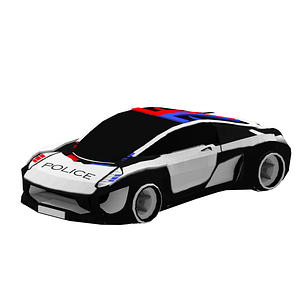 Futuristic Police Car and Cop - Free 3d model on creazilla.com