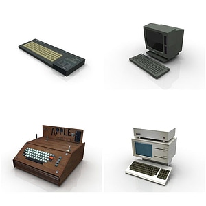 Set of Vintage Computers and Video Games Consoles - Free 3d model on ...
