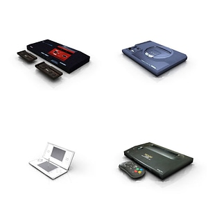Set of Vintage Computers and Video Games Consoles - Free 3d model on ...