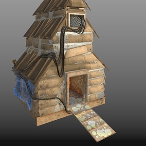 Old Taverns, Barns and Cabins - Free 3d model on creazilla.com